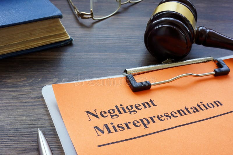 Document about Negligent Misrepresentation and a Gavel. Stock Photo ...