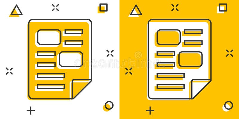 Pdf Document Note Icon in Flat Style. Paper Sheet Vector Illustration ...