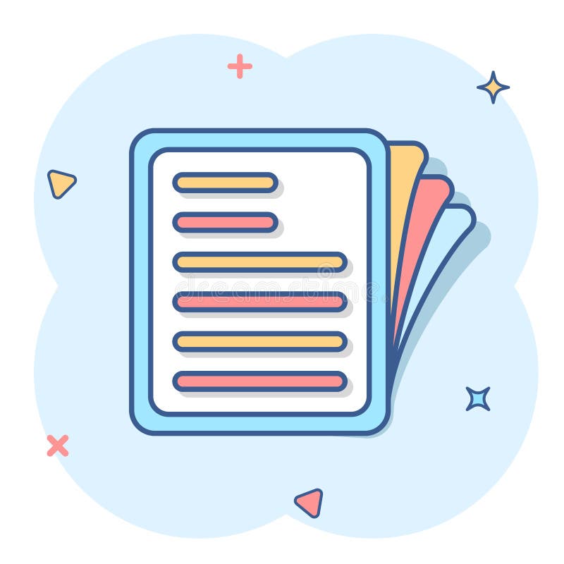 Pdf Document Note Icon in Flat Style. Paper Sheet Vector Illustration ...