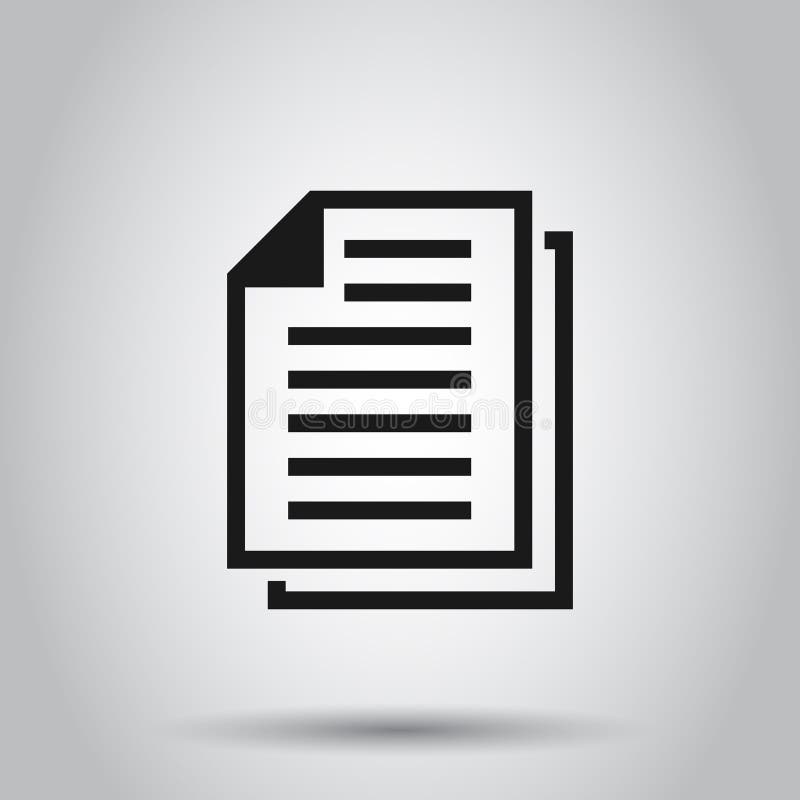 Document Note Icon in Flat Style. Paper Sheet Vector Illustration on ...