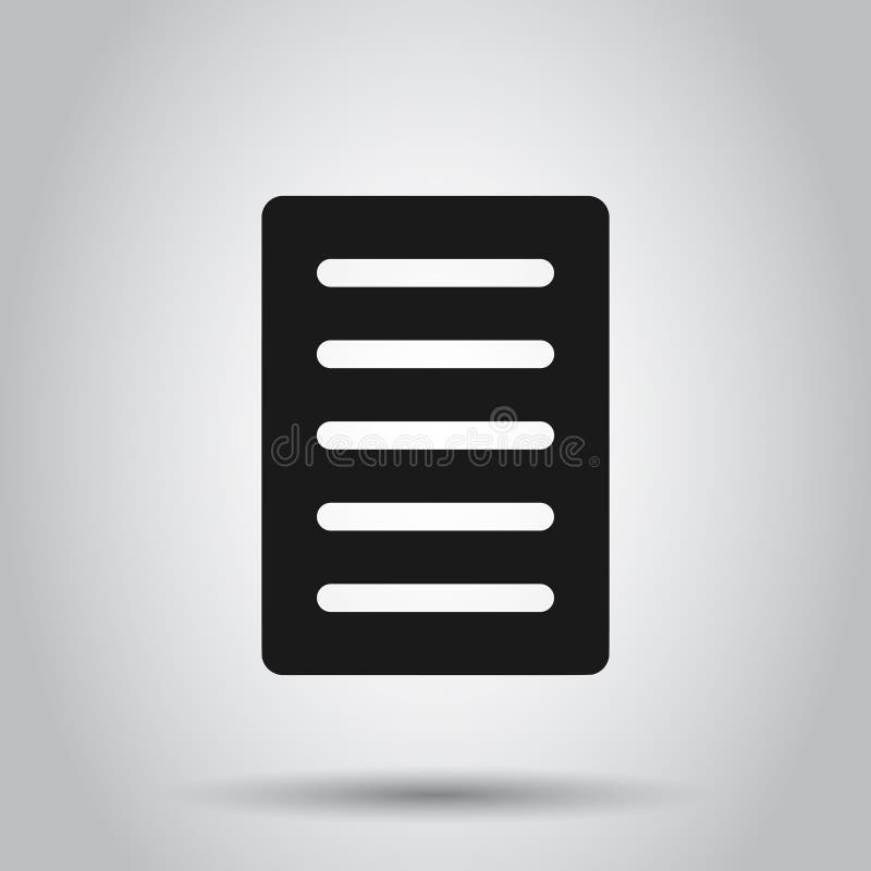 Document Note Icon in Flat Style. Paper Sheet Vector Illustration on ...