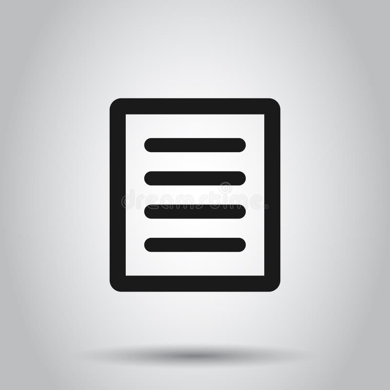 Document Note Icon in Flat Style. Paper Sheet Vector Illustration on ...