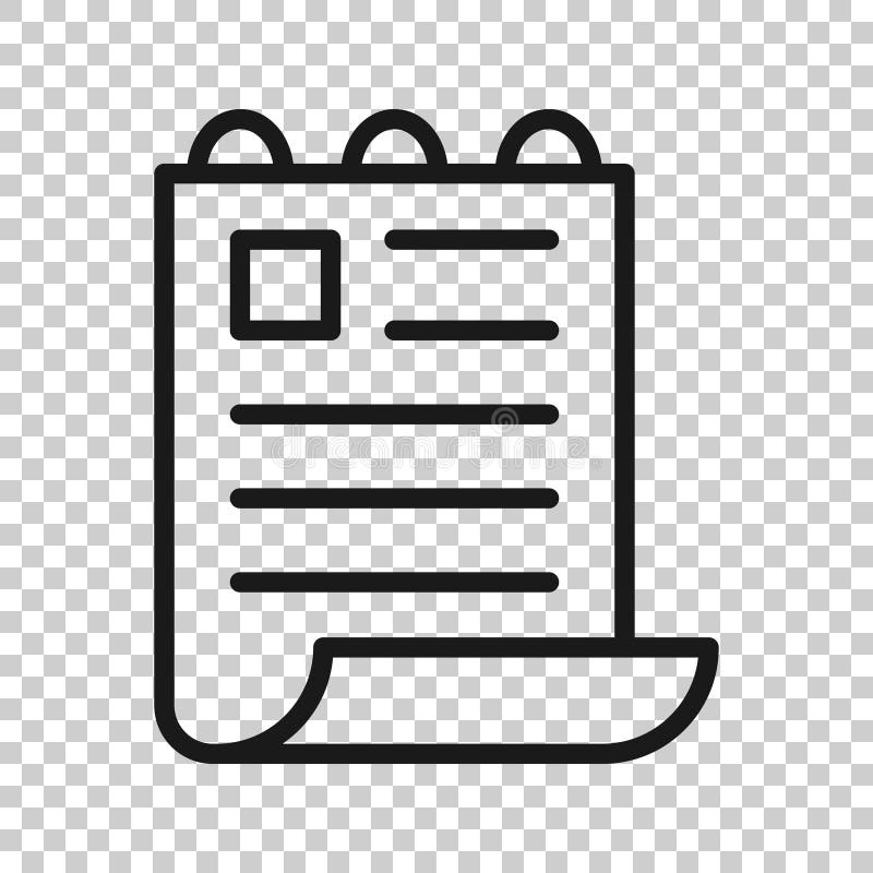 Document Note Icon in Flat Style. Paper Sheet Vector Illustration on ...