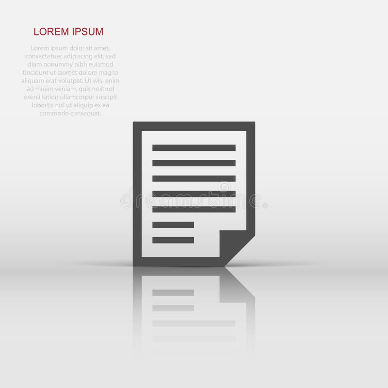 Pdf Document Note Icon in Flat Style. Paper Sheet Vector Illustration ...
