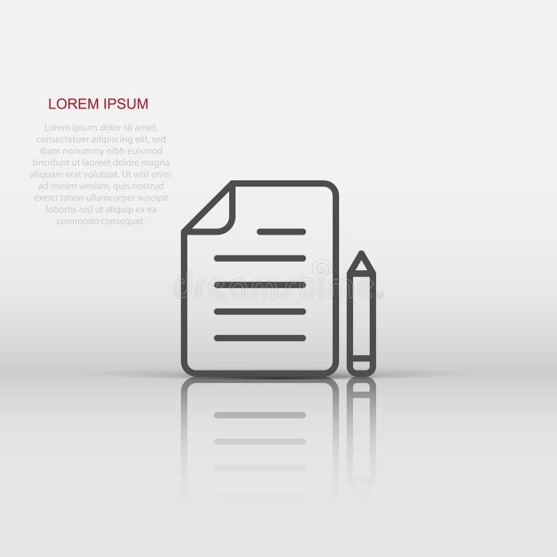 Pdf Document Note Icon in Flat Style. Paper Sheet Vector Illustration ...
