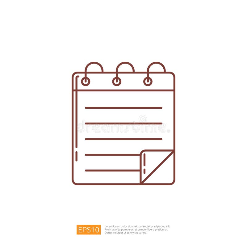 Document Note Vector Line Icon Stock Vector - Illustration of note ...