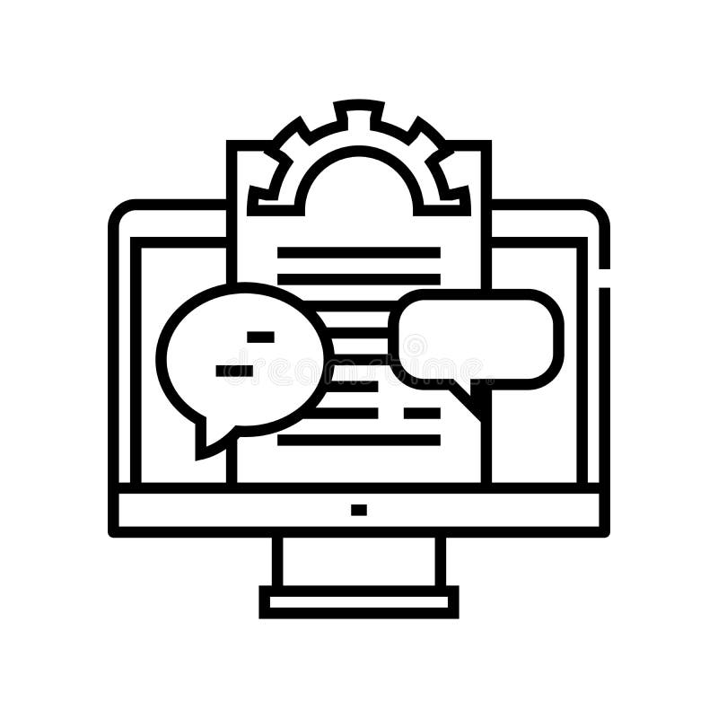 Document Notes Line Icon, Concept Sign, Outline Vector Illustration ...