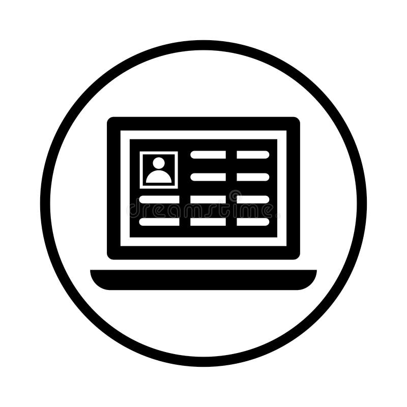 Document, Office, Profile Icon. Rounded Black Vector Sketch Stock ...