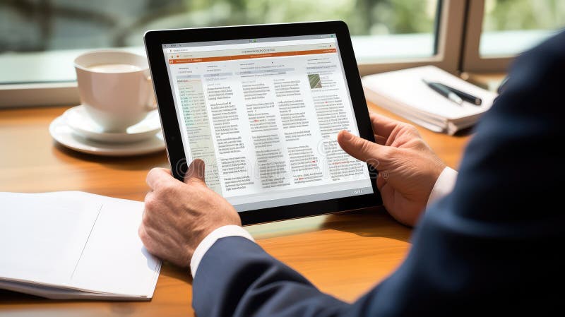 Document Office Tablet Illustration Pdf Reader Stock Illustrations – 1 ...