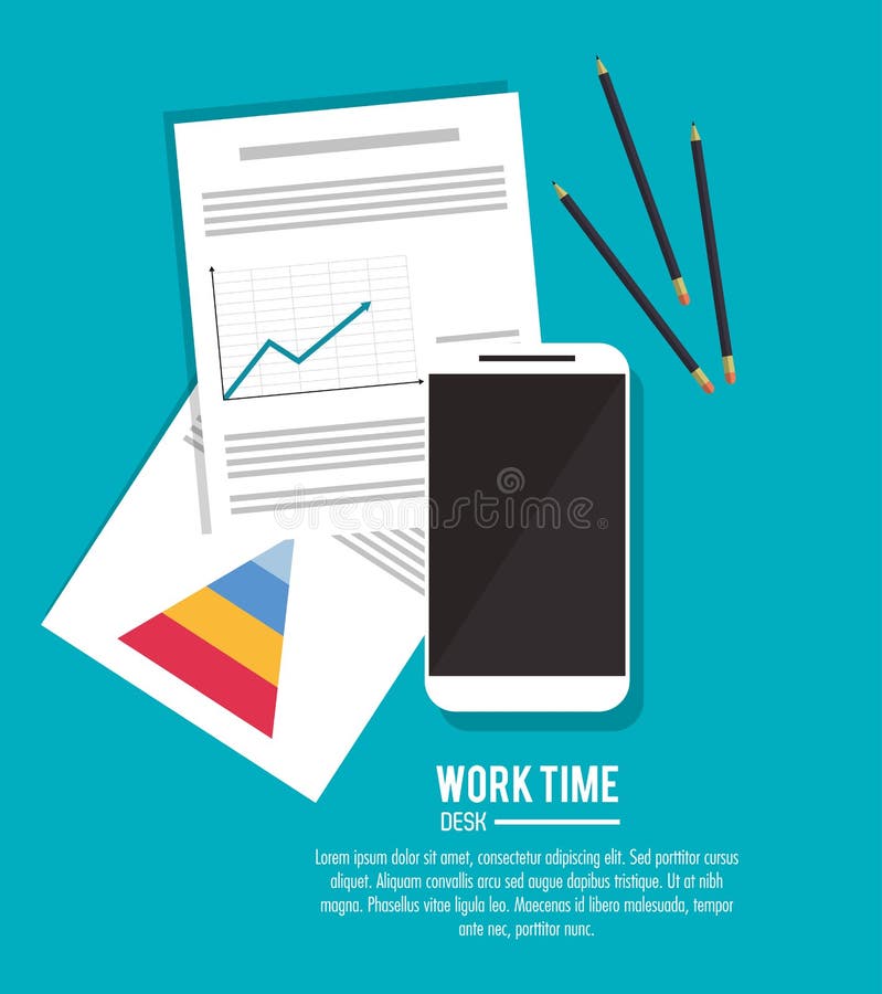 Work Time Design. Office Icon. Colorful Illustration Stock Vector ...