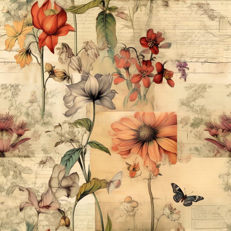 Document Old Paper, Vintage Digital Paper Stock Illustration ...