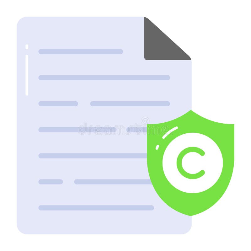 Document Page with Copyright Shield, Vector Design of Copyright Content ...