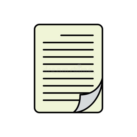 Document Page with Folded Corner Vector Illustration Stock Vector ...