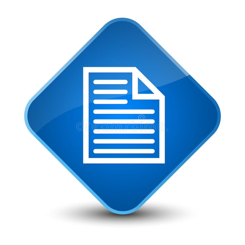 Document Page Icon Elegant Blue Diamond Button Stock Illustration ...