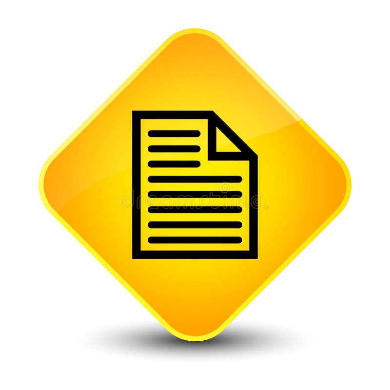 Document Page Icon Elegant Yellow Diamond Button Stock Illustration ...