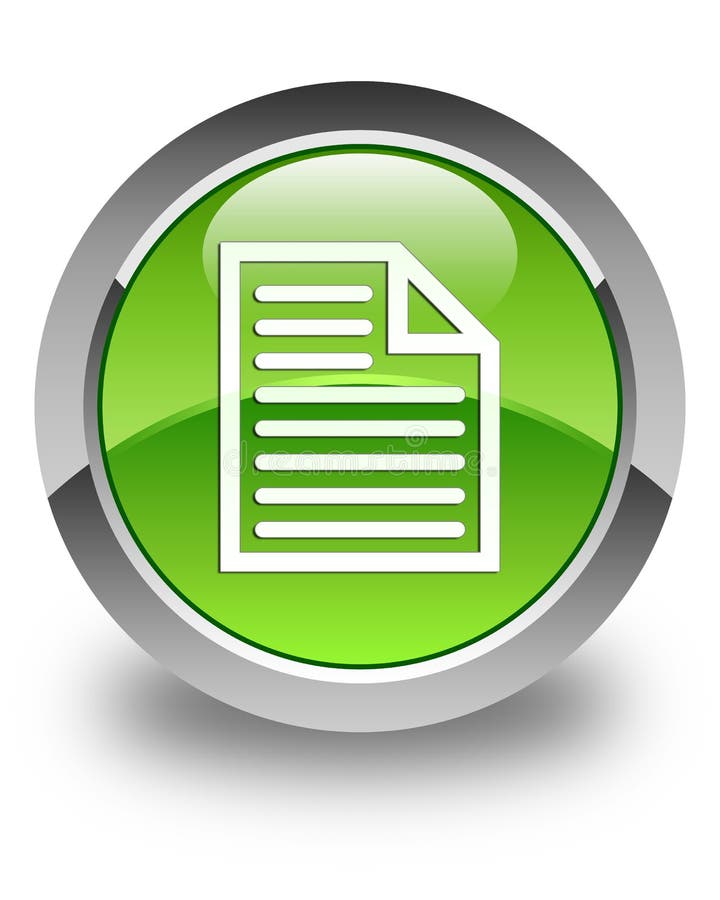 Document Page Icon Glossy Green Round Button Stock Illustration ...