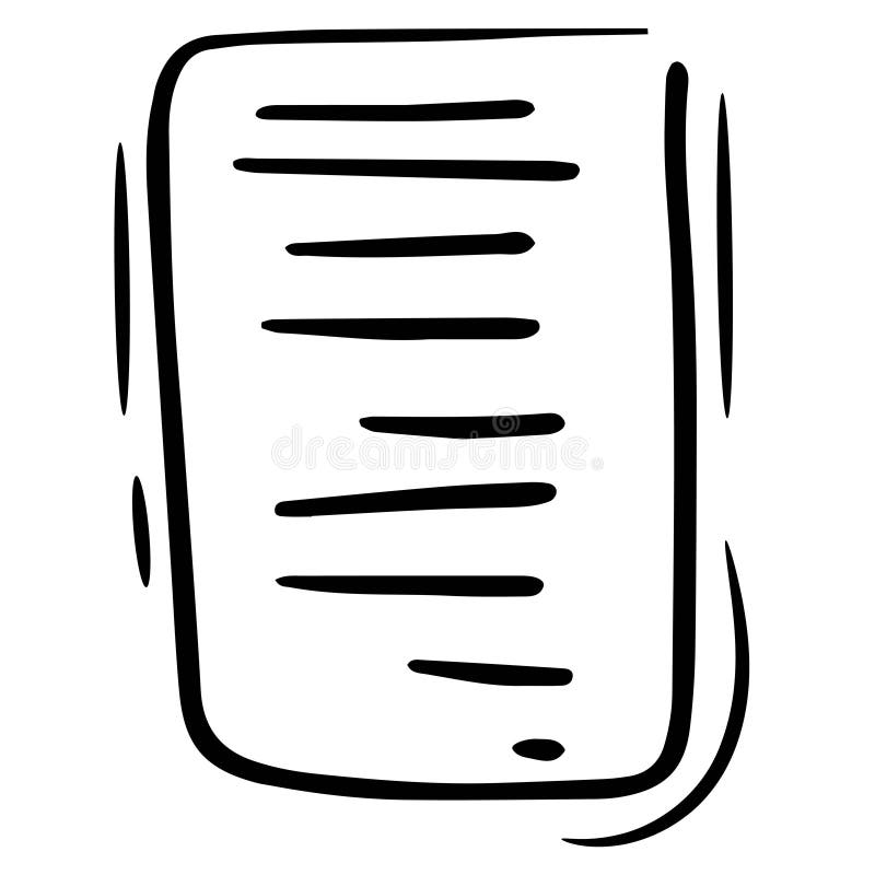 Document Page, Sheet with Text, Vector Isolated Element in Doodle Style ...