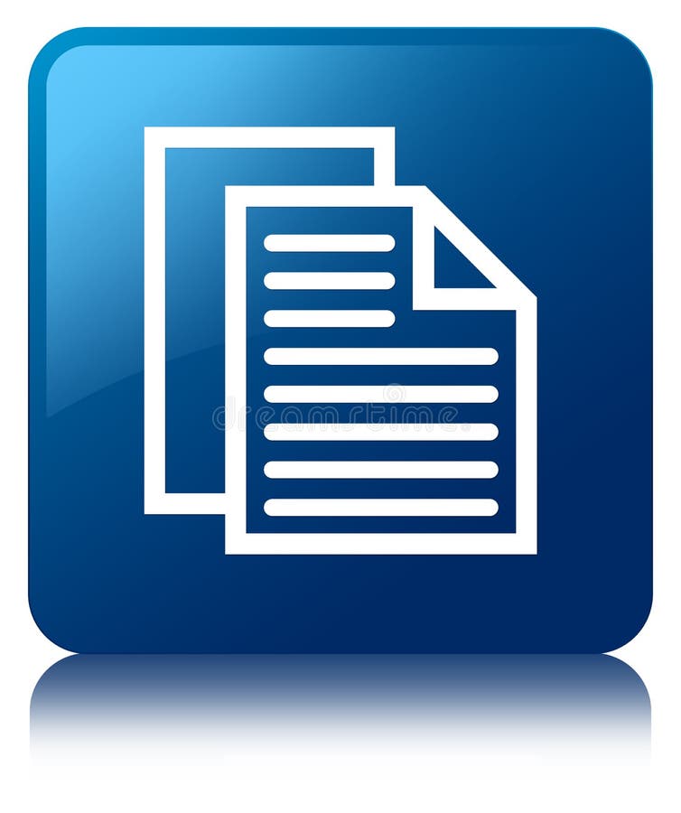 Document Pages Icon Blue Square Button Stock Illustration ...