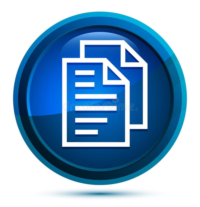 Document Pages Icon Elegant Blue Round Button Illustration Stock Vector ...