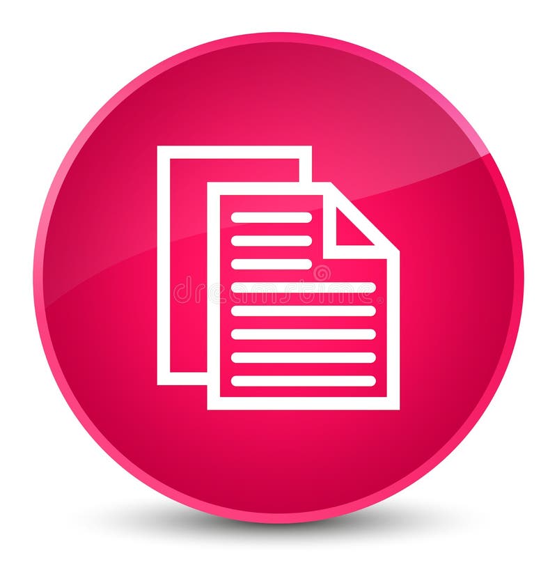 Document Pages Icon Elegant Pink Round Button Stock Illustration ...
