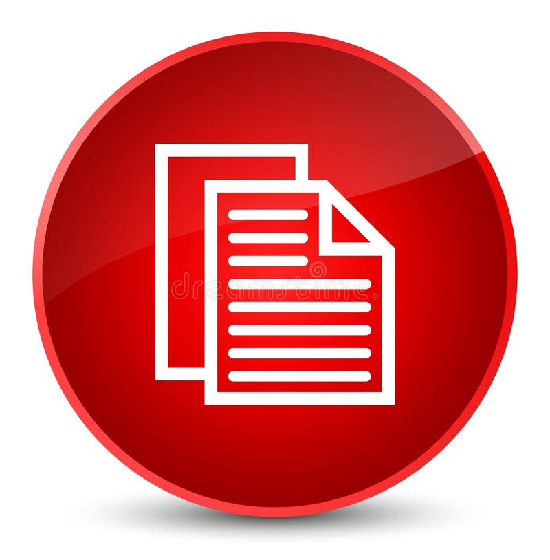 Document Pages Icon Elegant Red Round Button Stock Illustration ...