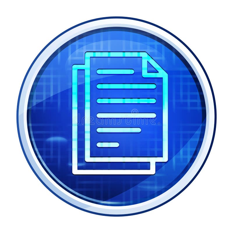 Document Pages Icon Futuristic Blue Round Button Vector Illustration ...