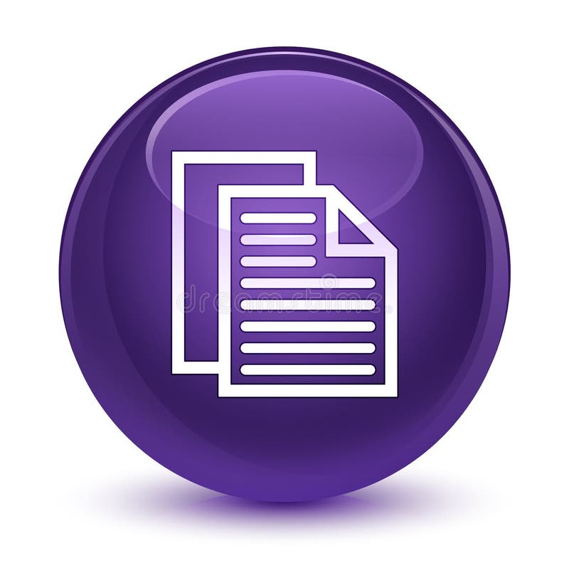 Document Pages Icon Glossy Blue Round Button Stock Illustration ...