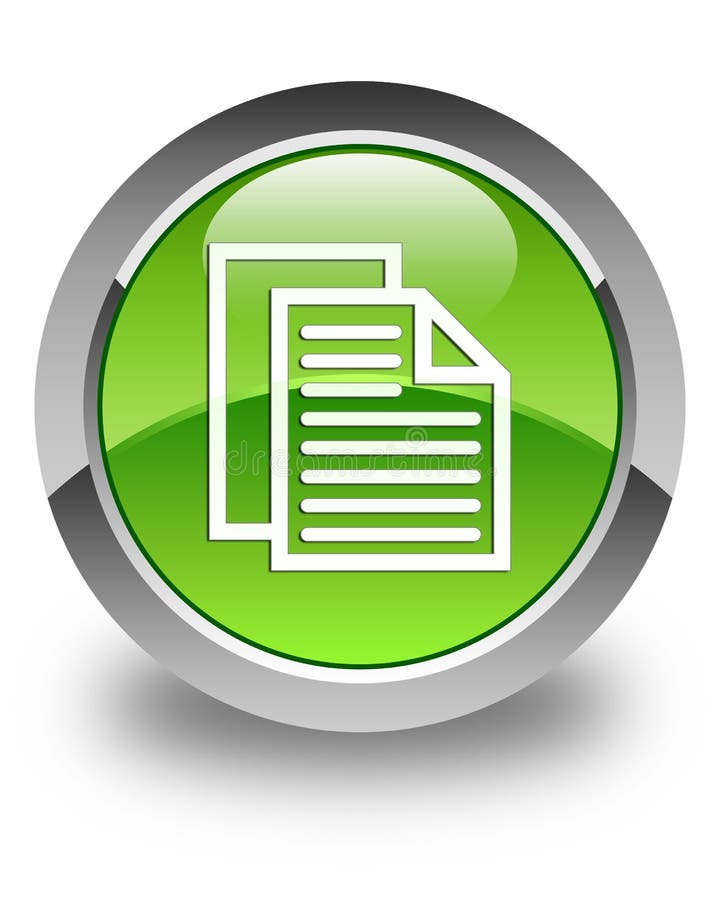 Document Pages Icon Glossy Green Round Button Stock Illustration ...
