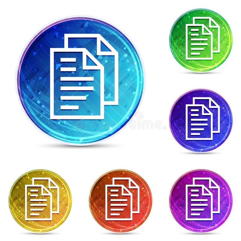 Document Pages Icon Elegant Blue Round Button Illustration Stock Vector ...