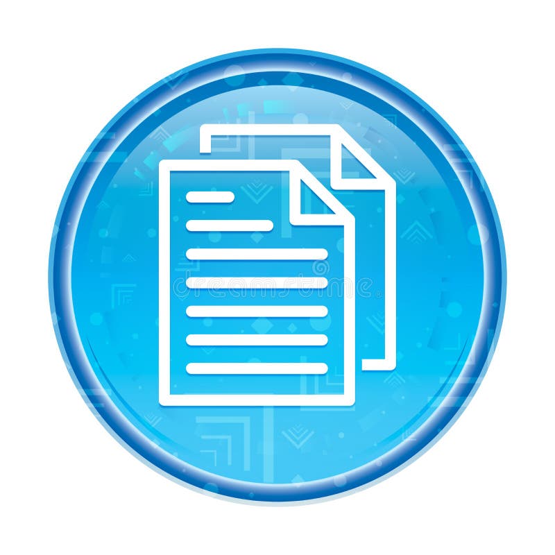 Document Pages Icon Floral Blue Round Button Stock Illustration ...