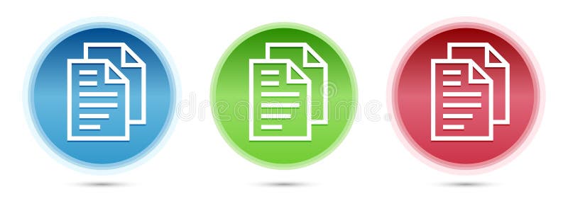 Document Pages Icon Glass Round Buttons Set Illustration Stock Vector ...