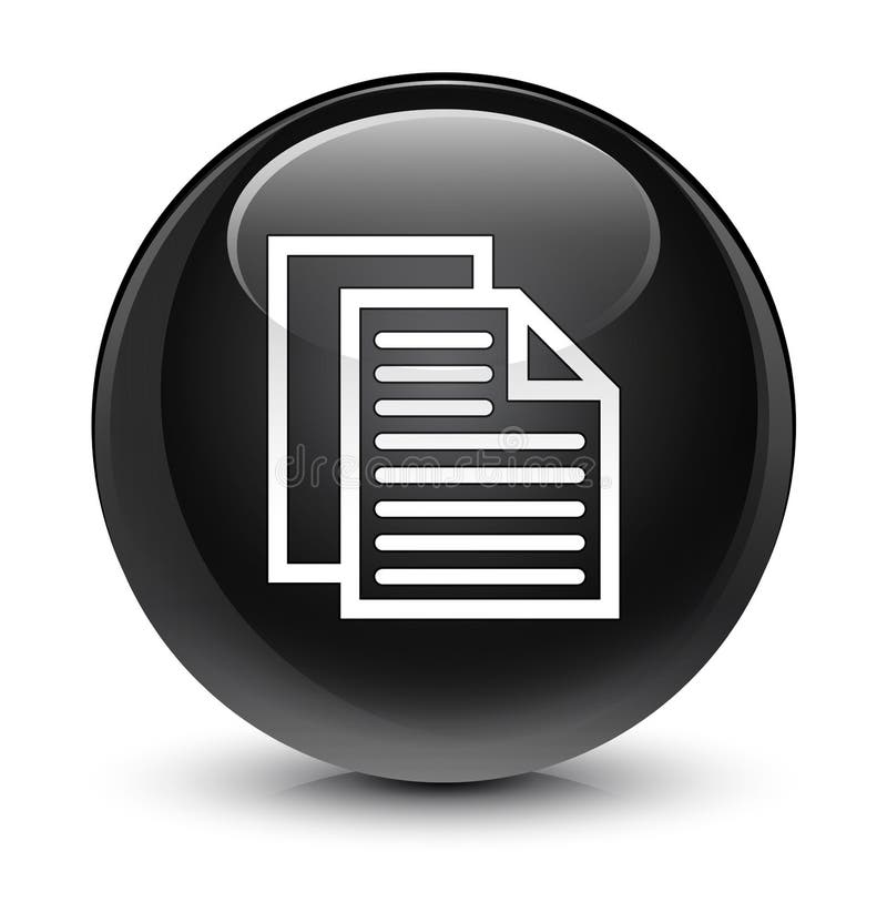 Document Pages Icon Glassy Black Round Button Stock Illustration ... Document Pages Icon Glassy Black Round Button Stock Illustration ...