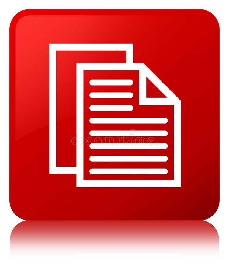 Document Pages Icon Red Square Button Stock Illustration - Illustration ...