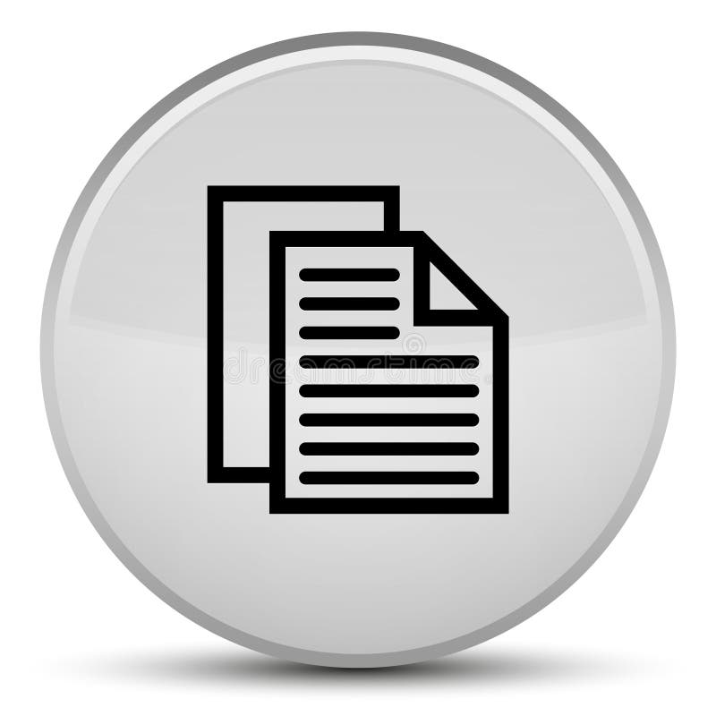 Document Pages Icon Special White Round Button Stock Illustration ...