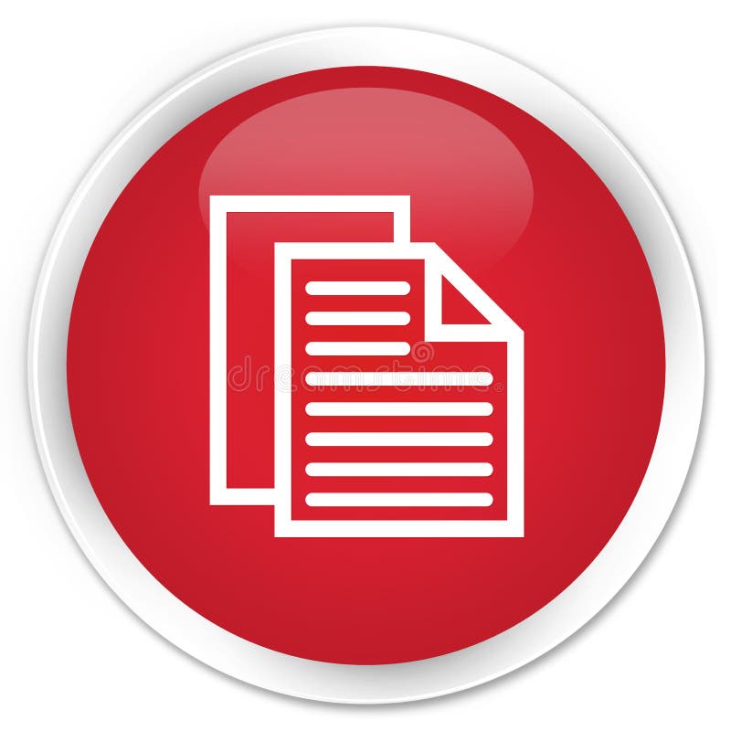 Document Pages Icon Premium Red Round Button Stock Illustration ...