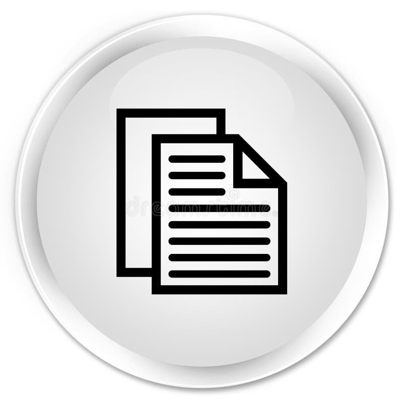 Document Pages Icon Premium White Round Button Stock Illustration ...