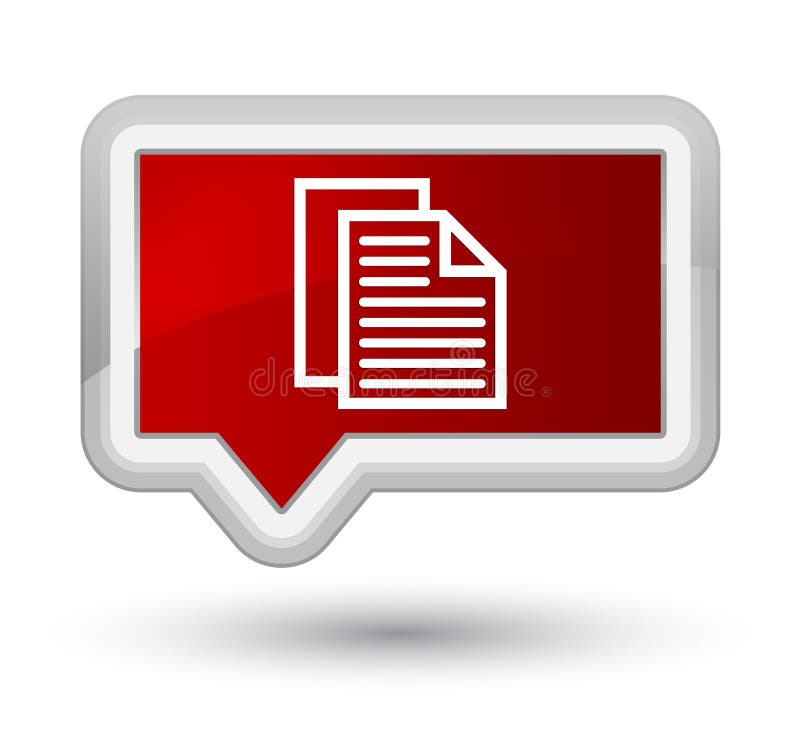 Document Pages Icon Prime Red Banner Button Stock Illustration ...