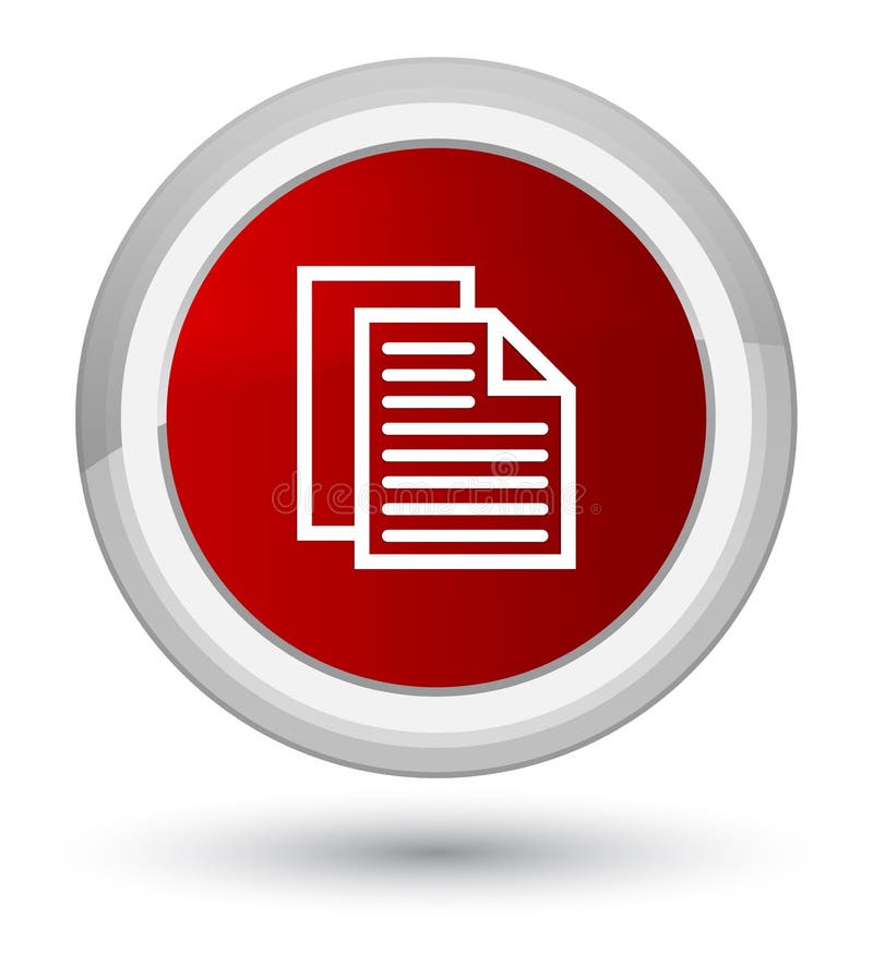 Document Pages Icon Prime Red Round Button Stock Illustration ...