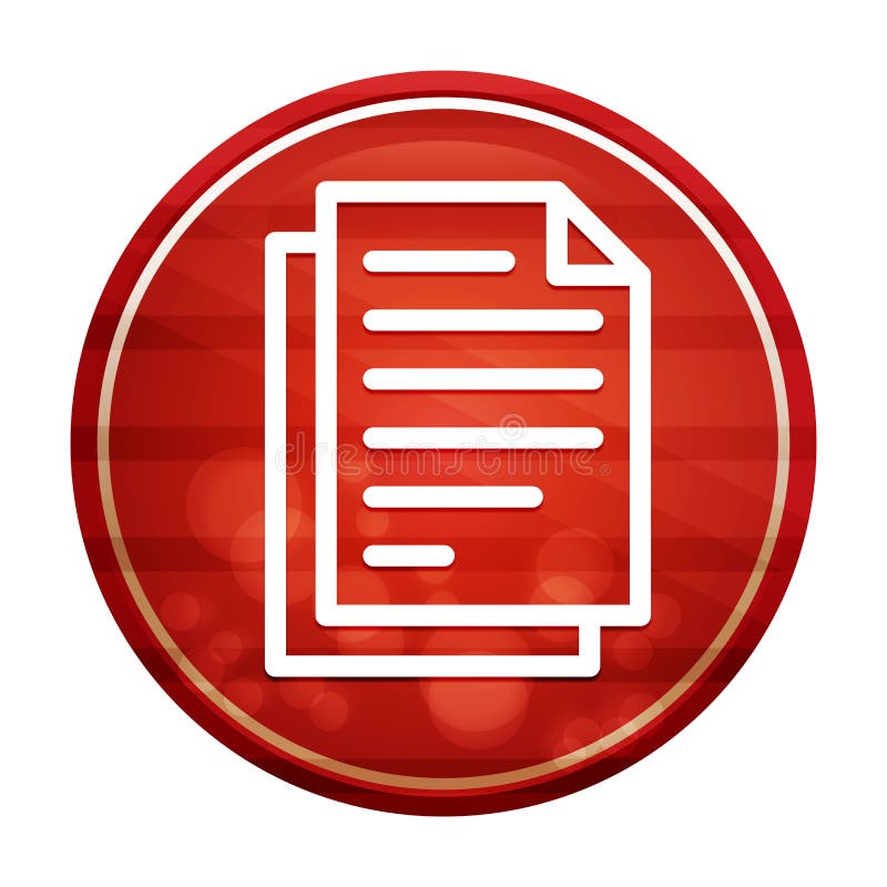 Document Pages Icon Realistic Diagonal Motion Red Round Button ...