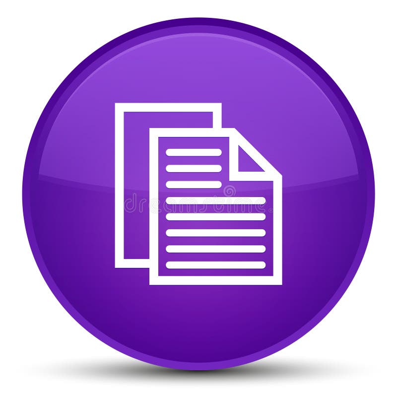 Document Pages Icon Glossy Blue Round Button Stock Illustration ...