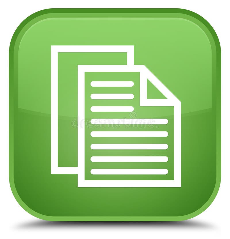 Document Pages Icon Special Soft Green Square Button Stock Illustration ...
