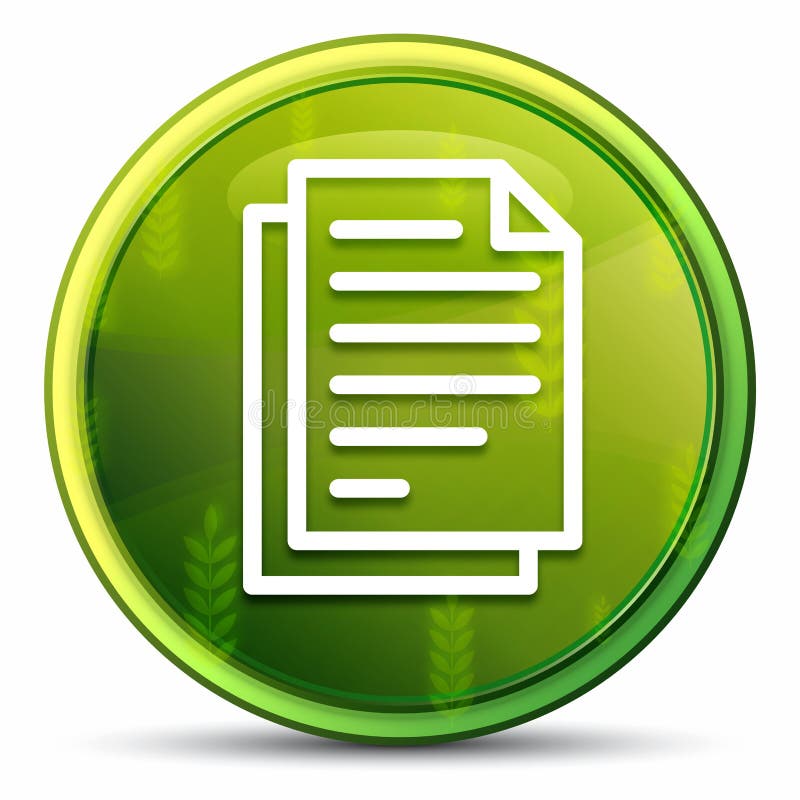 Document Pages Icon Spring Bright Natural Green Round Button ...