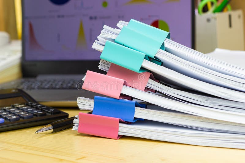 Document Paper of Business Report Paper File on the Table in a Work ...