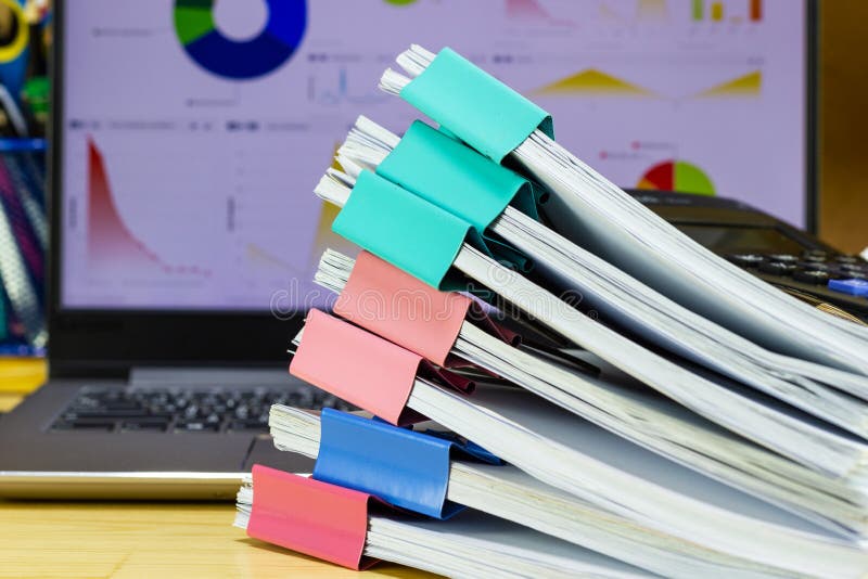 Document Paper of Business Report Paper File on the Table in a Work ...