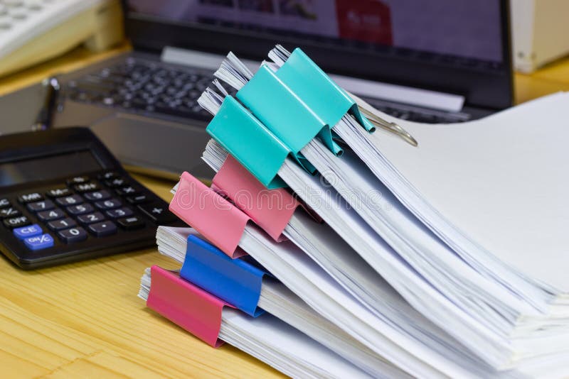 Document Paper of Business Report Paper File on the Table in a Work ...