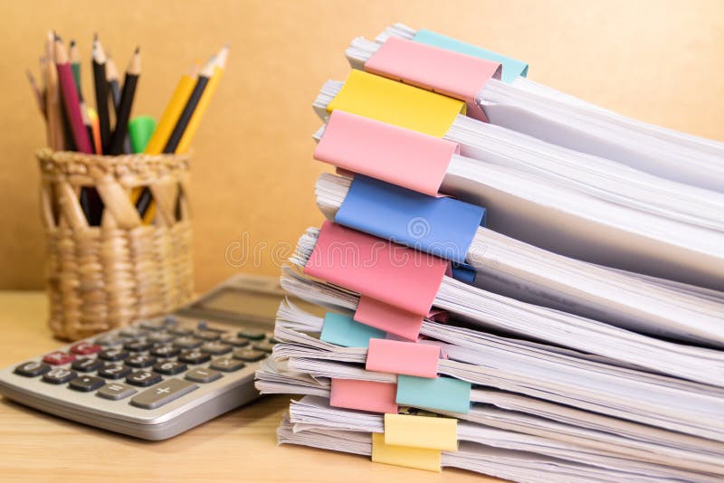 Document Paper of Business Report Paper File on the Table in a Work ...