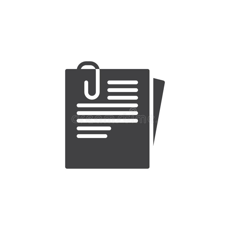 Document Paper Clip Icon Vector Stock Vector - Illustration of contract ...