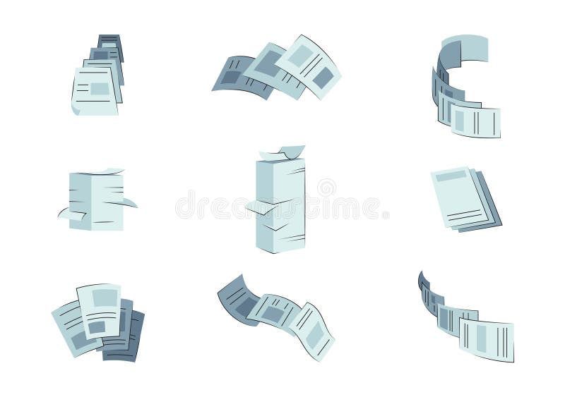 Document Paper of Office Stuff Element Collection Stock Vector ...