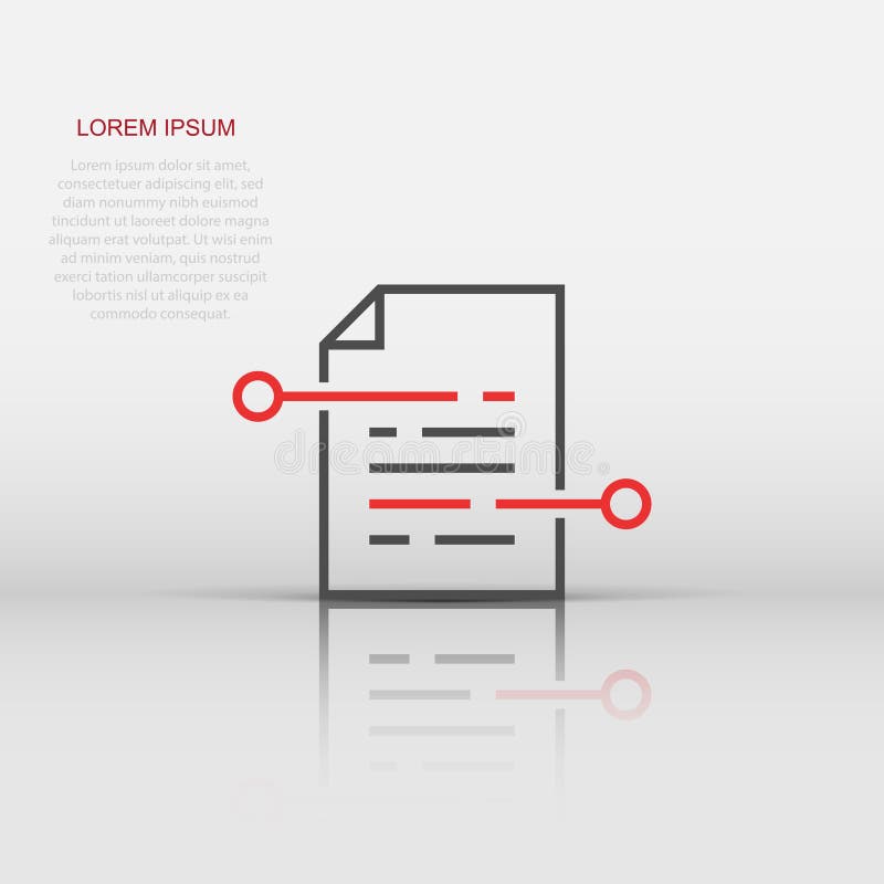 Document Paper Icon in Flat Style. Terms Sheet Illustration on W Stock ...