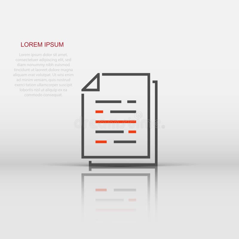 Document Paper Icon in Flat Style. Terms Sheet Illustration on White ...